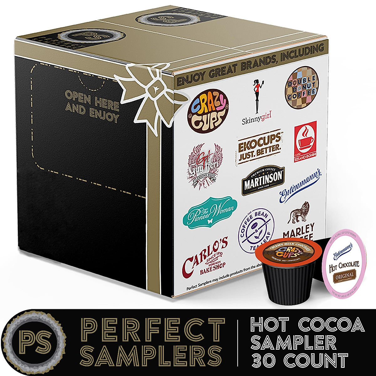 Perfect Samplers Hot Chocolate Single Serve Cups For Keurig K cup Brewers, Variety Pack Sampler, Cocoa, 30 Count