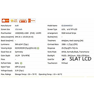 AUO 15.6 Inch LCD Screen G156HAN05.0 with Full kit of Driver Board