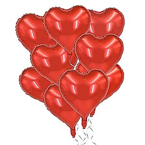 BEISHIDA 30 pcs18inch Red Heart Shape Foil Mylar Balloons for birthday party decorations, Wedding decorations, engagement party, celebration, holiday, show, party activities.