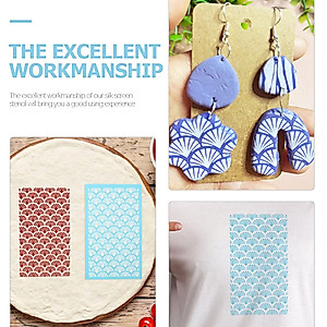 1 Sheet Screen Printing Template Portable Silk Screen Stencil Crafting Supplies Handcrafted Clay Crafts Stencil Clay Making Stencil Polymer Clay Printing Stencil Silk Mesh Transfer