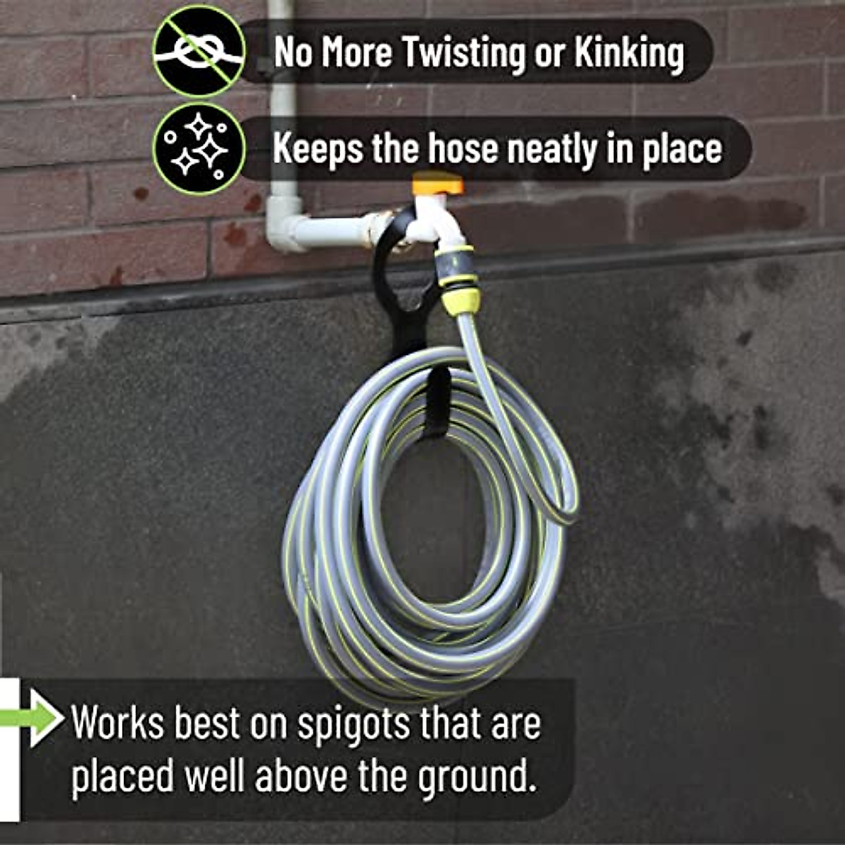 UNCO- Garden Hose Holder, Metal, Fit 50’ of 5/8” Hose, Garden Hose Hanger, Water Hose Holder, Water Hose Holders for Outside, Portable Hose Holder, Hanging Hose Holder, Garden Hose Carrier