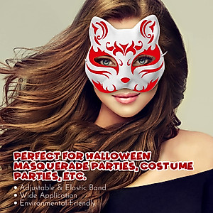 TOYANDONA 10pcs Cat Masks to Paint, Animal Dress Up Masks DIY White Masks Half for Masquerade Halloween Kids Cosplay Masks Costume Party Favors