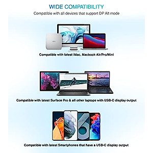BlueRigger USB C to DisplayPort Cable for Home Office (6FT, 4K 60Hz, Thunderbolt 4, Type C, Type-C) USB-C to DP Cable Compatible with VR headsets, MacBook Pro/Air, iPad Pro, Galaxy, imac, Surface Book