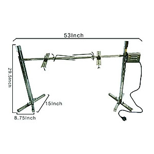 DIFU 110V 15W Electric BBQ Rotisserie Grill Kit Outdoor Spit Rotisserie Grill,Stainless Steel Heavy Duty Fire Rotisserie Grill Kit for Chicken Lamb Small Pig,Garden Outdoor Picnics Barbecue USA STOCK