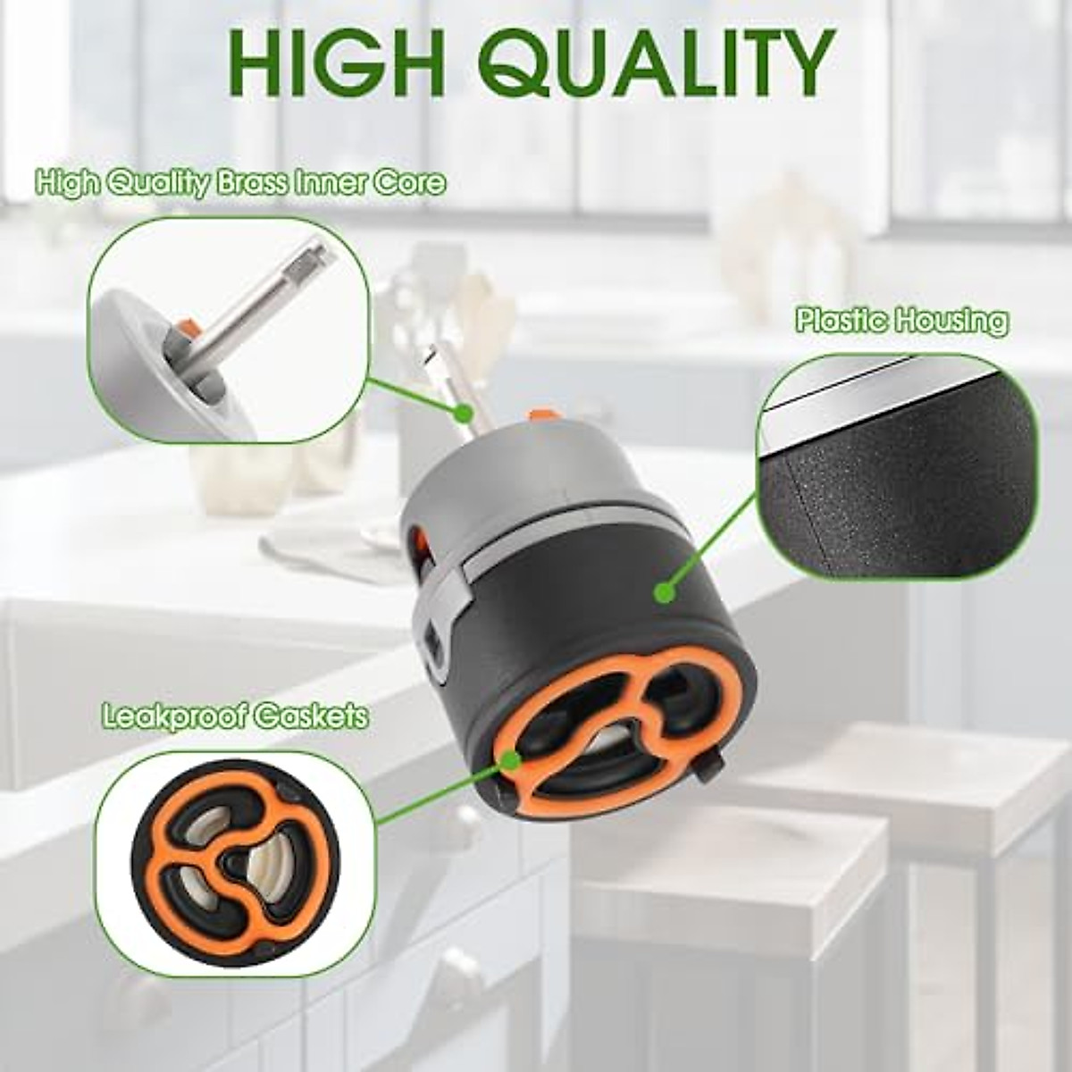 RP50587 Cartridge Valve Replacement for Delta Faucet Single Handle Kitchen and Lavatory Shower Faucets 36mm with Allen Wrench