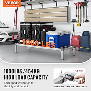 VEVOR Aluminum Dunnage Rack, 48” x 20” Commercial Food Floor Rack, 8” Off The Floor, 1000 lbs Capacity All-Welded Aluminum Storage Rack, for Storage in Restaurants, Kitchens, Garages and Vehicles