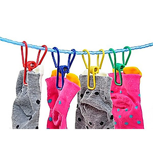 Yueton Pack of 30 Multi-Purpose Clothesline Utility Clips, Steel Wire Clips by Blovess