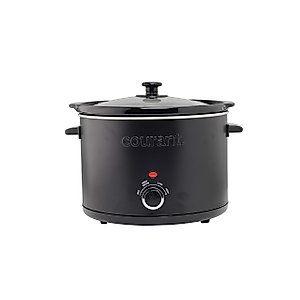 Courant Slow Cooker 5.5 Quart Crock, with Easy Cooking Options, Dishwasher Safe Pot and Glass Lid, Matte Black