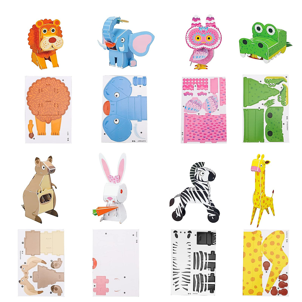 COGO MAN Animals Kids Arts and Crafts Welcome to The Zoo 8 Animals 3D Foam Puzzles Crafts for Kids Age 6 7 8 and Up