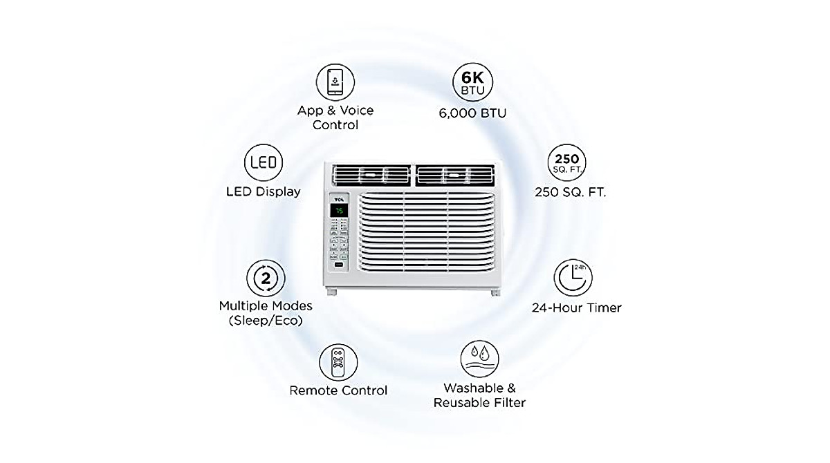 TCL 6W9ER1-A Smart Window AC - 6000 BTU Control