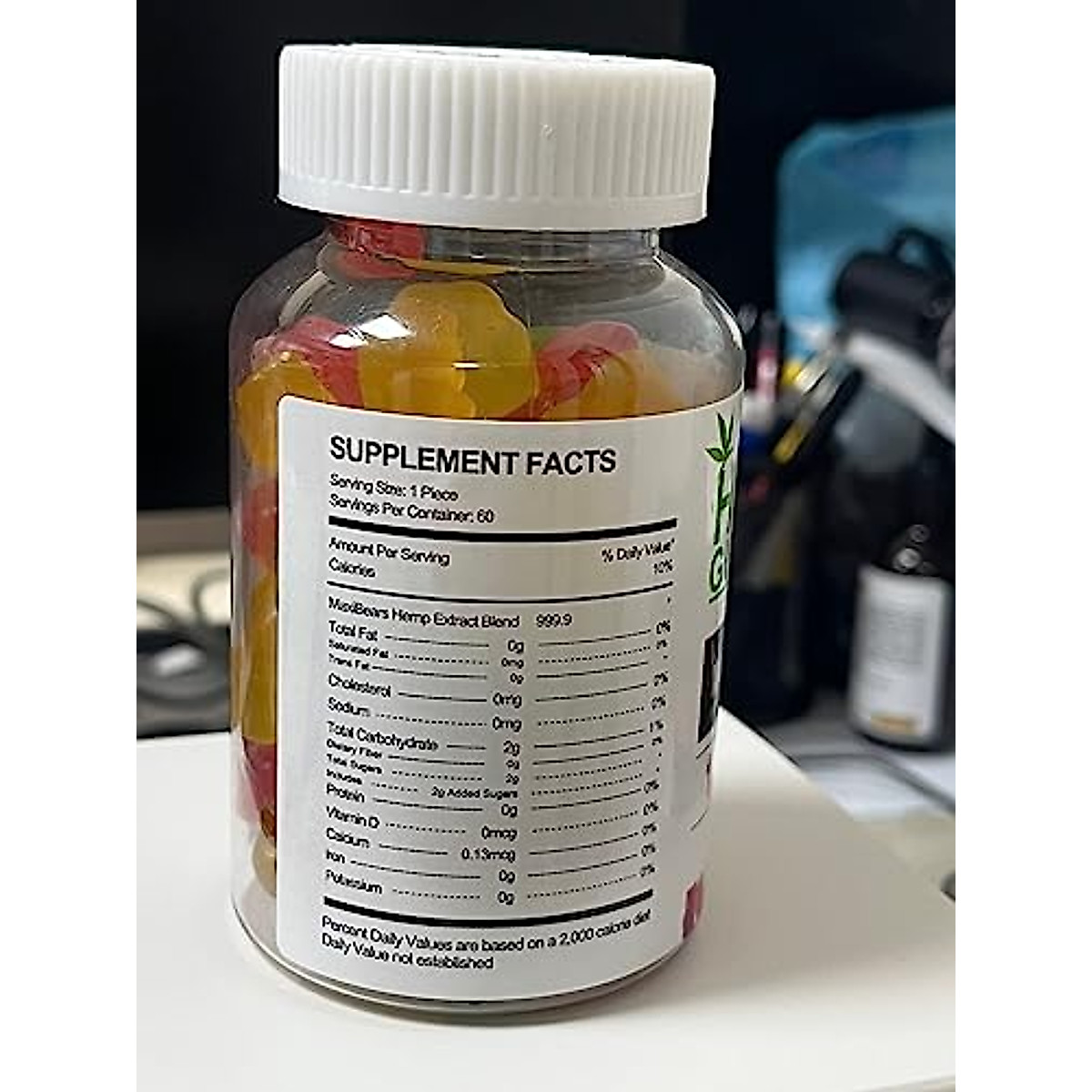 (2 Pack) Hemp Gummies 1,200,000mg High Strength - Fruity Gummy Bear with Hemp Oil, 100% Natural Hemp Candy Supplements