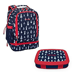 Bentgo 2-in-1 Backpack & Insulated Lunch Bag Set With Kids Prints Lunch Box (Space Rockets)