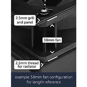 CRJ 6-32 UNC Extra Long 1-3/4" (43mm) Computer Radiator Fan Screws Set for 30mm and 38mm Fans - 20 Screws and 20 Washers