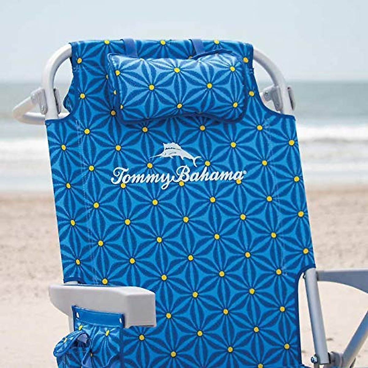 Tommy Bahama Backpack Cooler Beach Chairs - Blue Floral