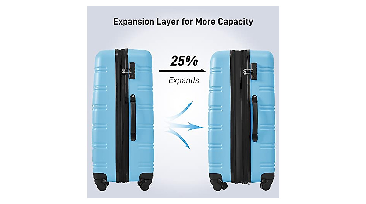 Merax Sky Blue Luggage Set - 3 Piece Carry-On
