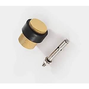 Metal Workz Hardware Modern Floor Mount Door Stop Solid Brass Knurled Textured Rubber Door Stopper (Satin Brass)