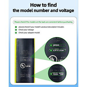 4.3V Charger Fit for Philips Norelco One Blade A00390 QP2520 QP2521 QP2522 QP2515 MG5700 MG3740 MG3720 QG3330 QT4000 Shaver Phillips OneBlade Replacement Charging Cord