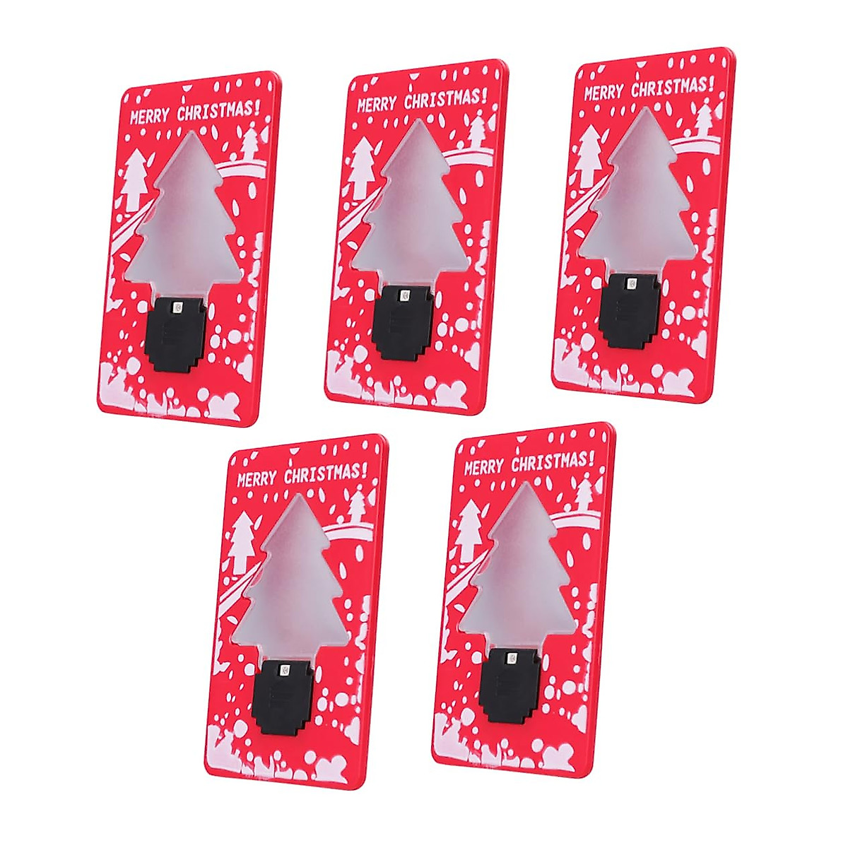 DOITOOL 15 Pcs Christmas Decorative Night Light Christmas Pocket Lamp Christmas Folding Lamp Portable Credit Card Light Cristmas Glowing Toy Cristmas Party Favors Child Christmas Tree