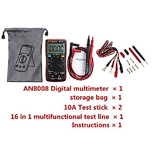 Alloet AN8008 True-RMS Digital Multimeter Square Wave Voltage Ammeter MAX Display 9999 Counts Auto/Manual Ranges True RMS