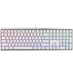 Cherry MX 3.0 S Wired Mechanical Gaming Keyboard. Aluminum Housing Built for Gamers w/MX Red Silent Switches. RGB Backlit Display Over 16m Colors. from The Makers of MX. Full Size. Pure White.