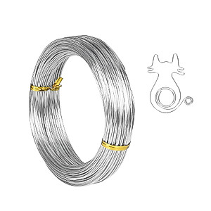 18 Gauge Aluminum Craft Wire, 165 Feet 1mm Bendable Metal Wire for Jewelry Making, Sculpting, Floral Making, Wreath Making, Crafting, Wire Wrapping, Christmas Ornaments (Silver)
