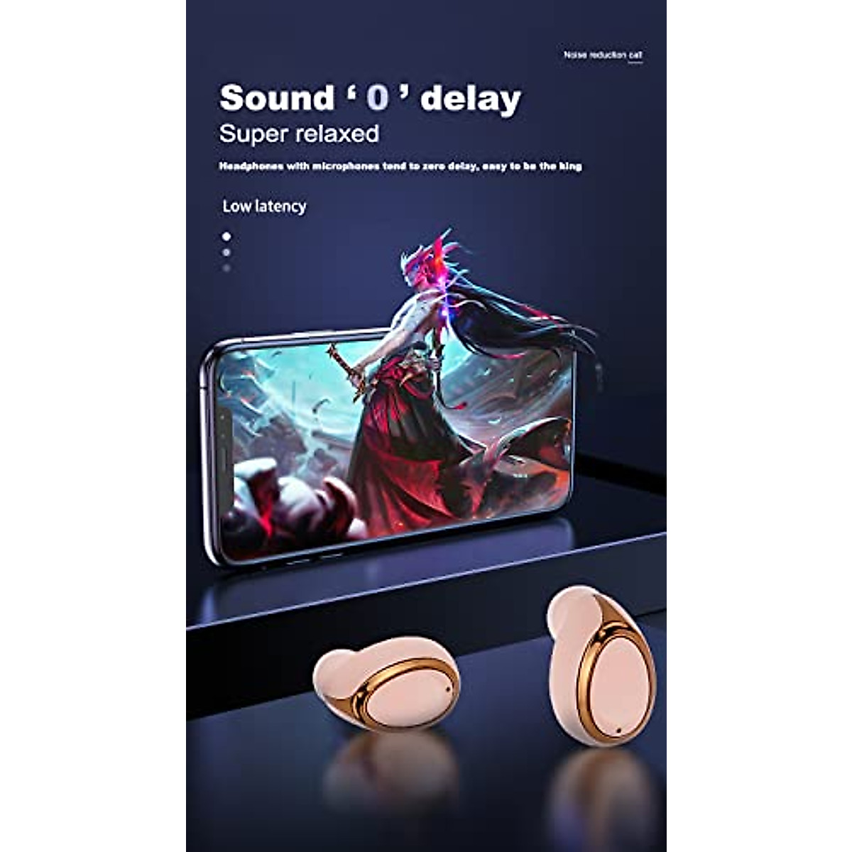 AIYIBEN Wireless Headphones Portable Bluetooth Single Earbuds Smallest Cordless Hands-Free Mini Earphones Headset with Mic & Noise Reduction for Phones (Skin)