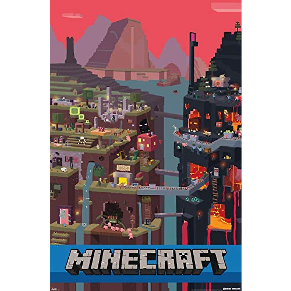 Trends International Minecraft - Cube Wall Poster, 22.375" x 34", Unframed Version