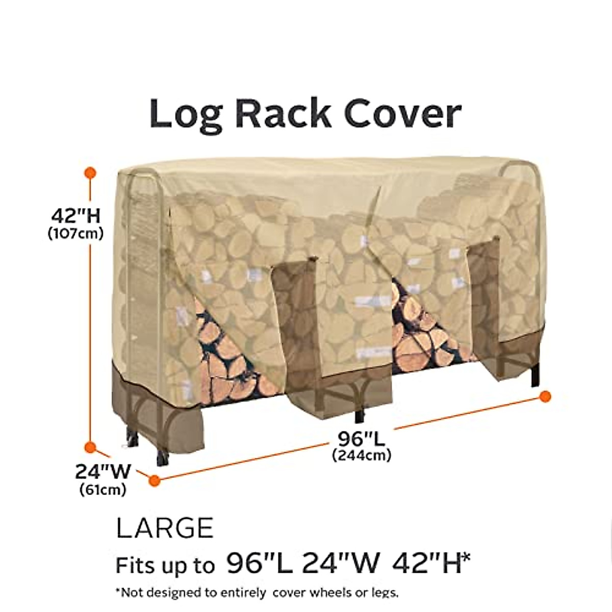 Classic Accessories Veranda Water-Resistant 8 Foot Log Rack Cover, Patio Furniture Covers