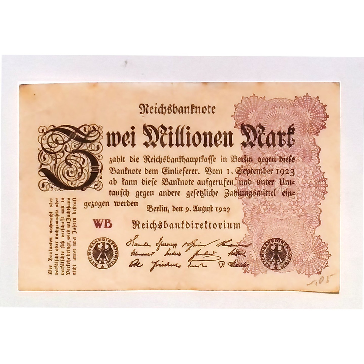 1923 Germany Hyper Inflation Full set of Authentic notes 1 to 100 Million Mark Banknotes (Build Your Own Collection)