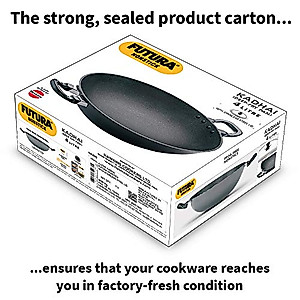 Futura Q 57 Non-Stick Deep-Fry Pan(Kadhai) 4.0 Litre with Steel Lid, 4 Liter, Gray