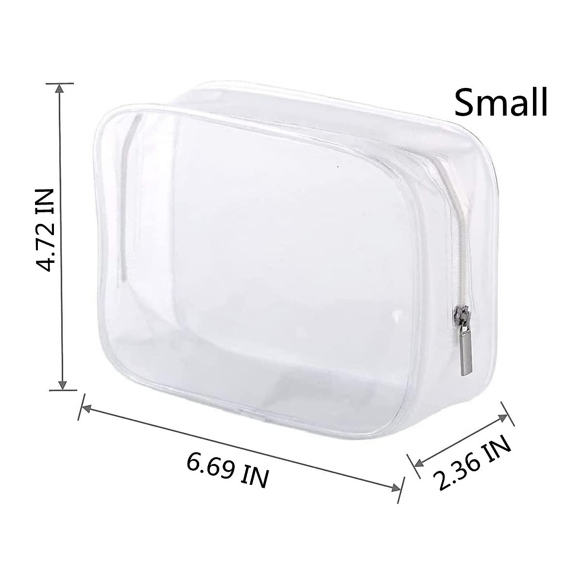 BEFORYOU 6 Pack Clear Toiletry Carry Pouch with Zipper Portable Plastic Waterproof Cosmetic Bag TSA Approved for Vacation Travel Bathroom and Organizing (White, Small and Large)
