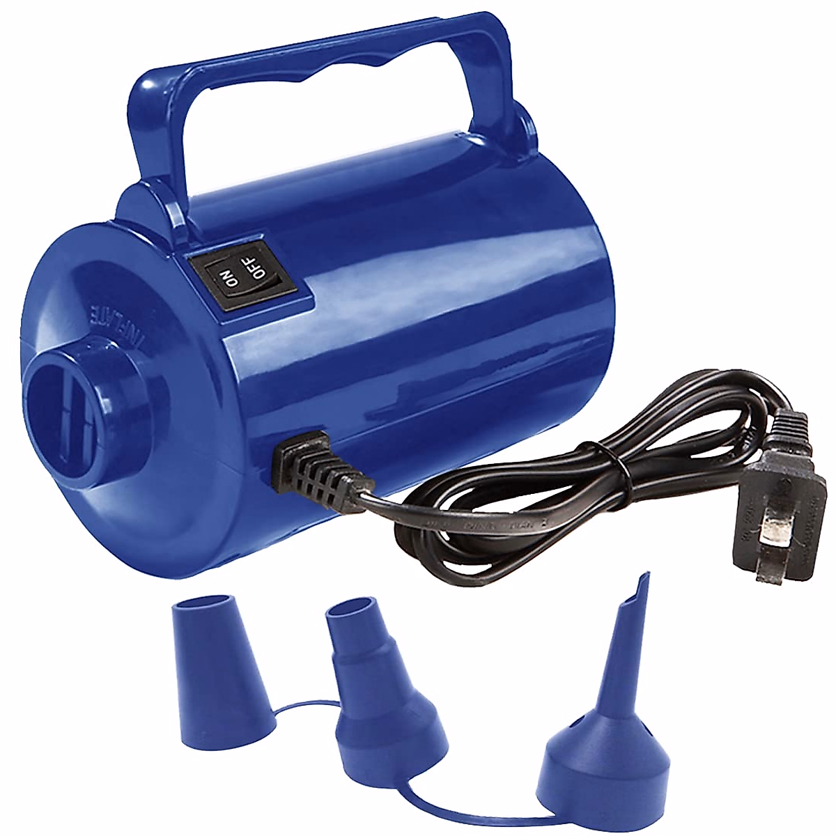 Electric Air Pump for Inflatable Pool Toys - High Power Quick-Fill Air Mattress Inflator Deflator Pump for Pool Float Raft Airbed with 3 Nozzles, 320W, 110V AC, 1.6PSI, Air Flow 26CFM