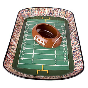 Burton and Burton Ceramic Football Stadium Chip and Dip Serving Set