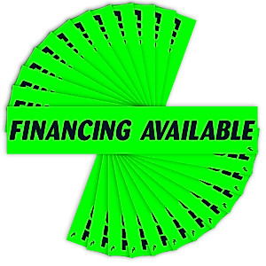 VERSA-TAGS 7.5" Black/Green Vinyl Number Decals 11 Dozen Set Windshield Pricing & 1 Pack of Each of 3rd Row Seating, 4X4, Financing Available 14.5" x 2.75" Sticker Windshield Decal Auto Dealership