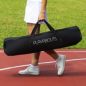 2 Pickleball Nets in 1 – PLAYABOUTS Duo – Set up 22 ft Regulation Size or 11 ft Half Court – Versatile Portable Pickleball Net System for Indoor/Outdoor Pickle Ball Games on Court, Driveway, Backyard