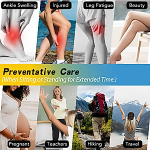 SunFeeling 3 Pairs Thigh High Compression Socks for Women Men Circulation Over the Knee Stockings - Best Support for Running,Nursing,Black,L/XL