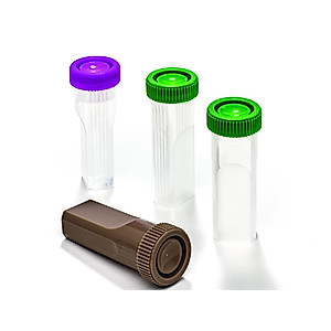 Caplugs Evergreen 240-5440-G8K Pap Series – Disposable Slide-Fix Jars with Green Screw-Cap, 25 Pack, Natural Polypropylene Co-Polymer (PPC), 4 Slides, 30 mL, Pap Smear, FNA Biopsies, Small Samples