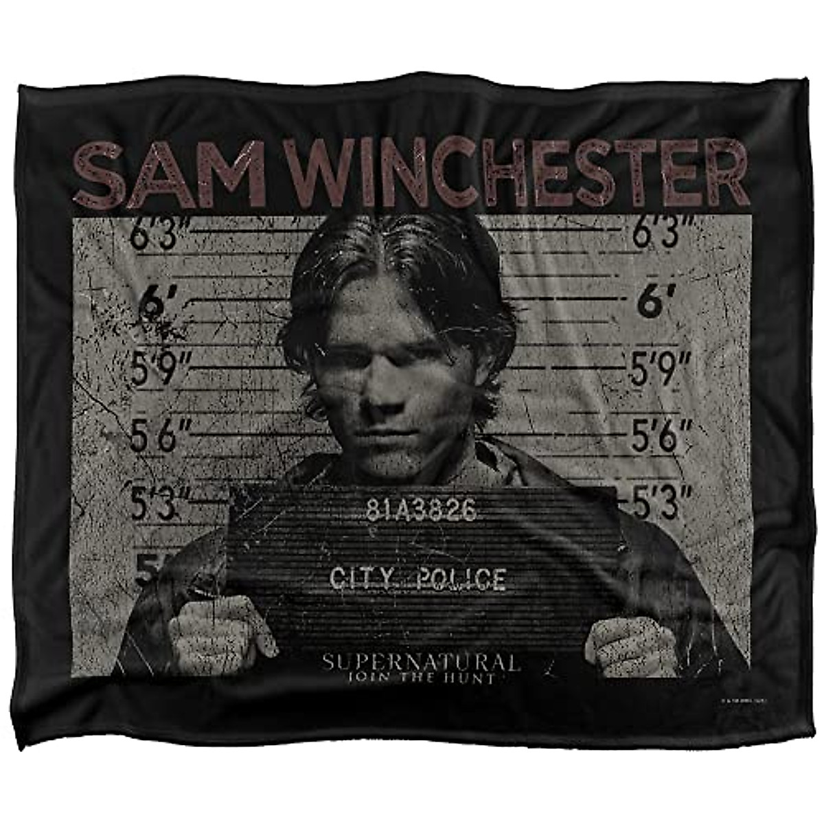 Supernatural Sam Mug Shot Officially Licensed Silky Touch Super Soft Throw Blanket 50" x 60"