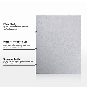 LUXPaper 8.5" x 11" Paper | Letter Size | Silver Metallic | 80lb. Text | 50 Qty