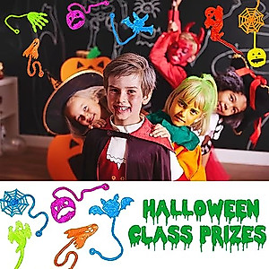 50Pcs Halloween Sticky Hands, Party Favors Toys for Kids, Sticky Stretchy Toys for Halloween Trick or Treat, Exchange Gifts, Goodie Bags, Classroom Prizes (Random)