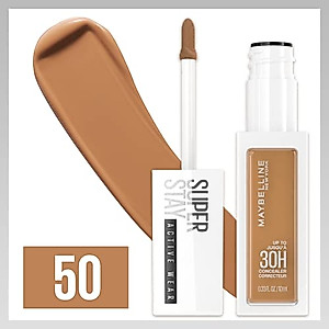 Maybelline Super Stay Liquid Concealer Makeup, Full Coverage Concealer, Up to 30 Hour Wear, Transfer Resistant, Natural Matte Finish, Oil-free, Available in 16 Shades, 50, 1 Count