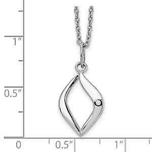 IceCarats 925 Sterling Silver 18 inch Diamond Chain Geometric Necklace
