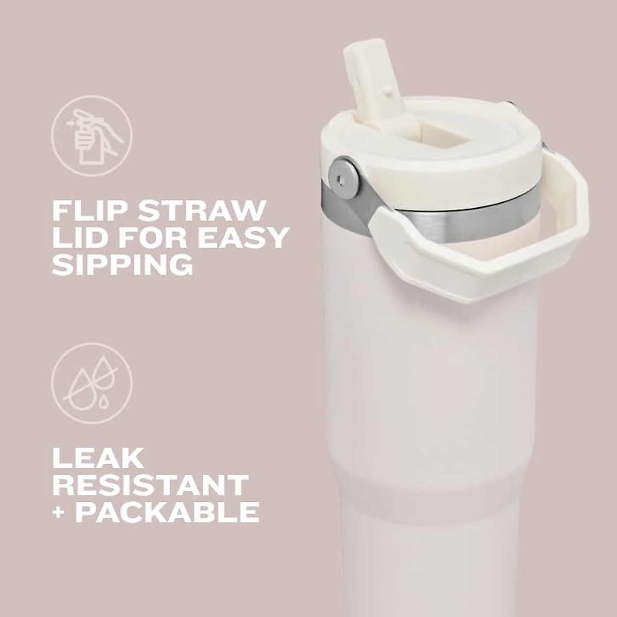 Stanley IceFlow Flip Straw Tumbler with Handle 20 oz | Twist On Lid and Flip Up Straw | Leak Resistant Water Bottle | Insulated Stainless Steel |BPA-Free | Citron