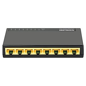 Intellinet 8 Port Gigabit Ethernet Switch – 10 / 100 / 1000 Mbps - Computer Desktop Internet Networking Splitter LAN Hub Router – Unmanaged – Plug & Play - Fanless Quiet – 3 Yr Mfg Warranty – 561754