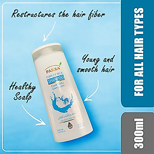 Paksa Donkey Milk Nourishing Shampoo | For Full and Healthy Hair | Makes Hair Voluminous and Fuller | Enriched with the Goodness of Jojoba Oil | Sulfate Free Natural Shampoo | Quantity 300ml