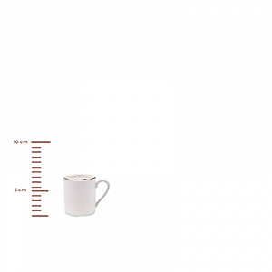 KARACA Elda Porcelain Espresso and Turkish Coffee Cup Set for 6-12 Pieces - Espresso Cups with Saucers - 80ml - White Gold