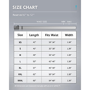 FAIRWIN Men's Ratchet Web Belt,1.25 inch Nylon Automatic Buckle Belt,No Holes Invisible Belt for Men(Black, S)