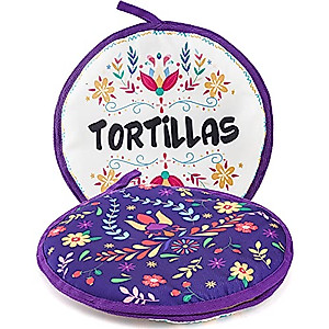 Lyellfe 3 Pack Tortilla Warmer Pouch, 12 Inch Insulated Cloth Taco Warmer Holder for Corn Flour Tortillas, Taco Tuesday Night, Halloween Party, Microwave Oven Freezer Safe