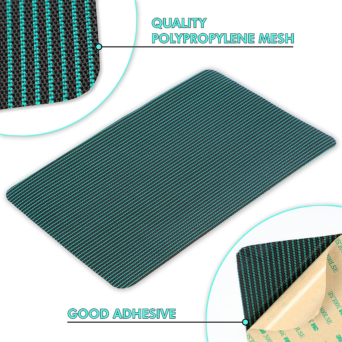 Pool Cover Patches Green 6 Pack - Pool Safety Cover Patch Kit - Swimming Pool Safety Cover Repair Mesh -Self Adhesive Pool Cover Patch Repair Kit Green, Swimming Pool Cover Repair Kit (4 x 8 Inches)
