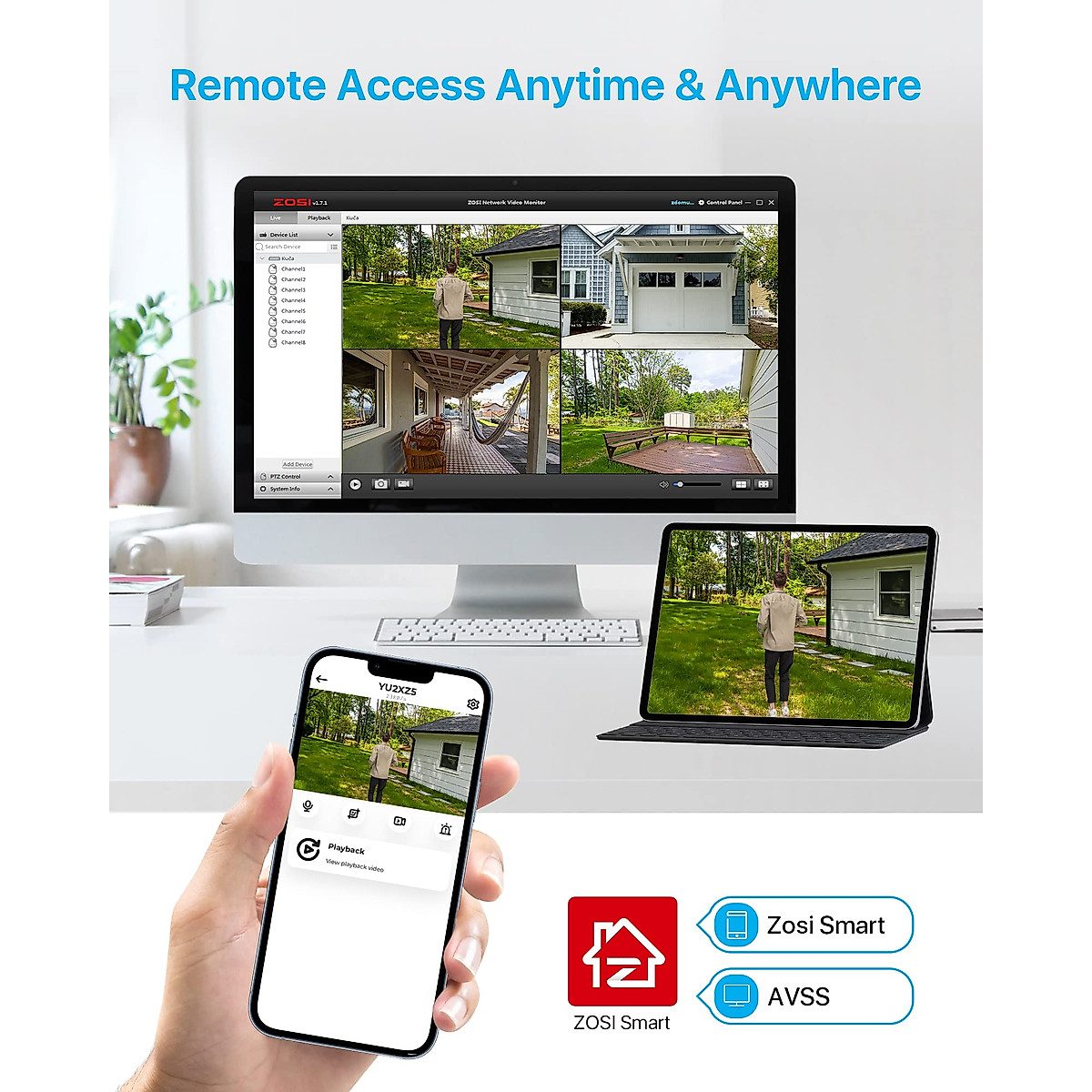 ZOSI 4K 16CH PoE Security Camera System with Hard Drive 4TB and 10pcs 5MP Outdoor Indoor PoE IP Surveillance Cameras,H.265+ 16 Channel 8MP CCTV NVR,120ft Night Vision,Remote Access,24/7 Recording